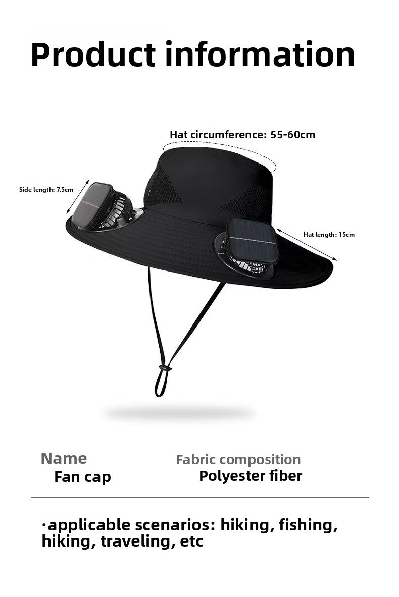 Solar-powered fan cap – Go Go Outdoors